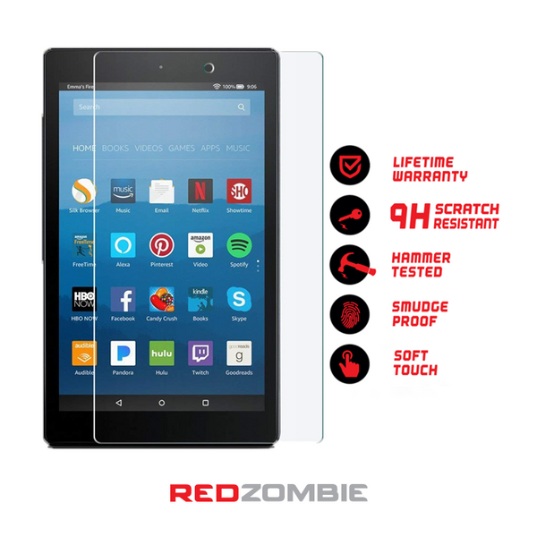 Amazon Fire 8 Inch - Standard Glass Screen Protector – Red Zombie